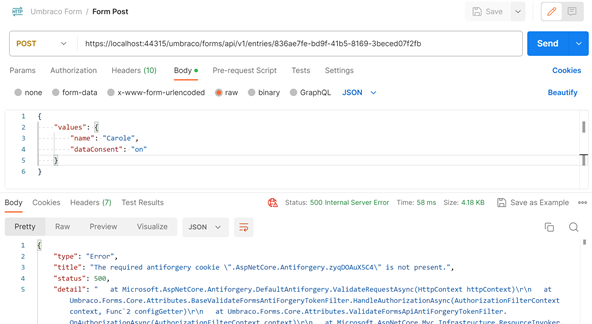 Using Umbraco Forms Headless Api Crl
